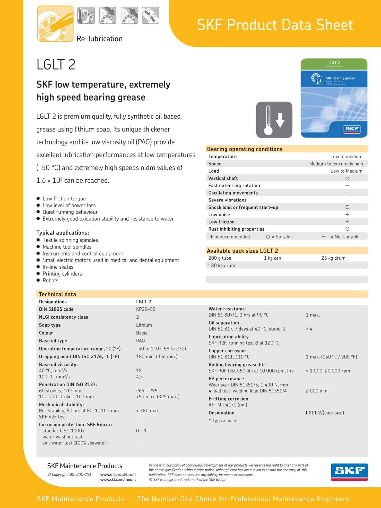 گریس SKF LGLT 2 - فروشگاه روغن مارکت